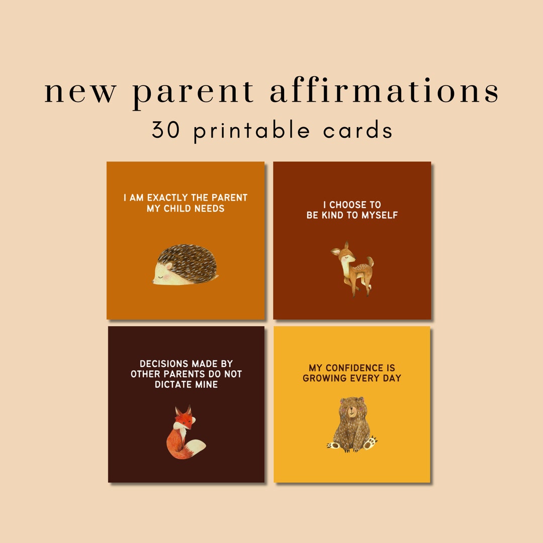 New Parent Affirmation Cards | 30 Printable Positive Affirmations | New ...
