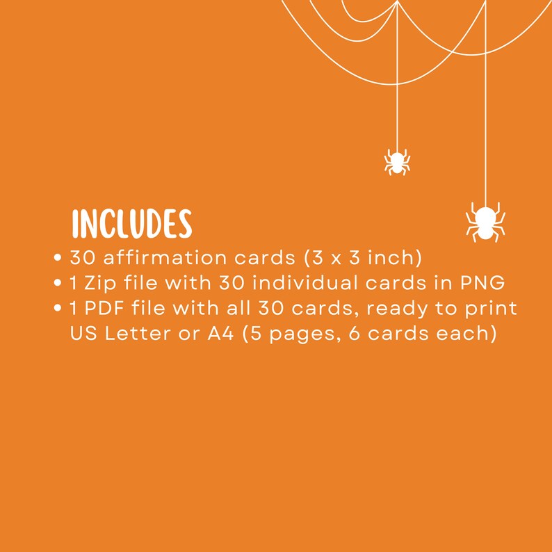 Halloween Affirmation Cards | Printable Card Deck 30 Daily Positive ...