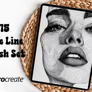 Procreate Fine Line Brush Set, Fine Line Brush Set, Stipple Brushes ...