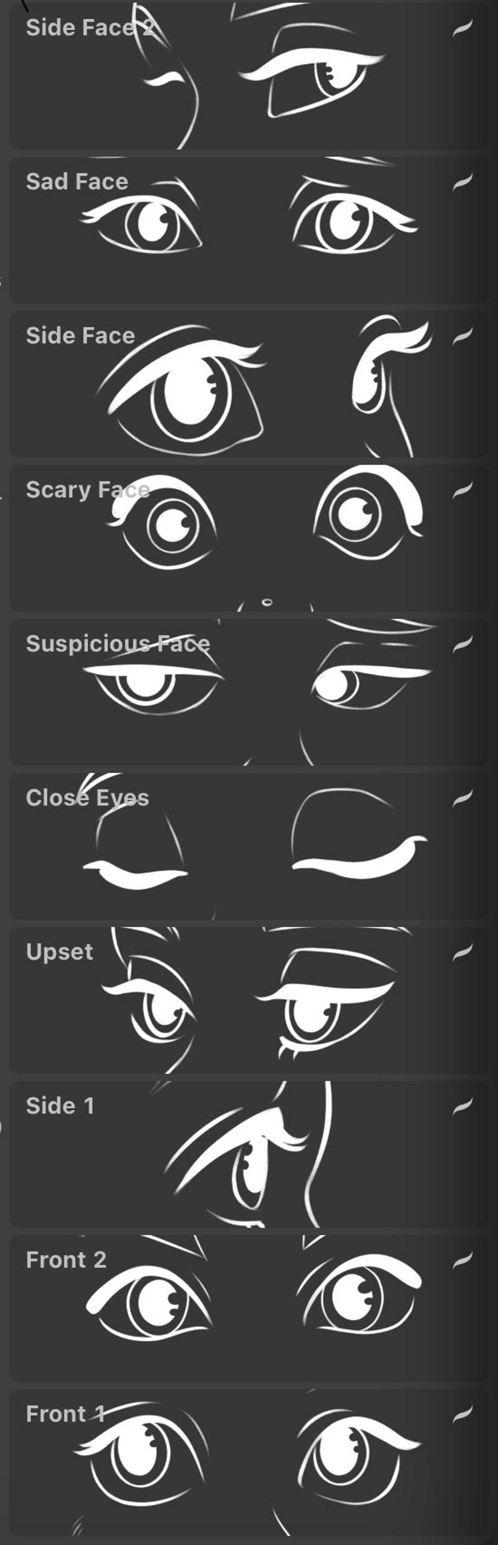 Procreate Face Emotions Stamps (10 Stamps), Easy Cartoon Style Stamp ...