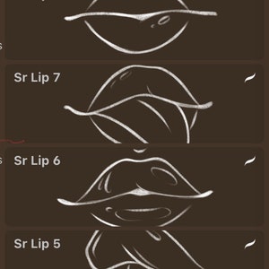 Procreate Lip Stamp Set 10 Stamps and 2 Drawing Brushes Easy Cartoon ...