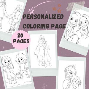 Custom Coloring Page Drawing From Photo Personalized Coloring Pages for ...