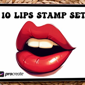 Procreate Lips Stamp Set, Procreate Lips Brushes, Procreate Lipstick ...