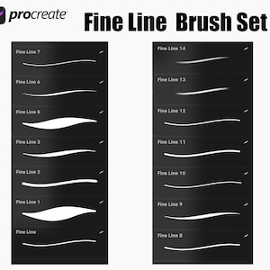 Procreate Fine Line Brush Set, Fine Line Brush Set, Stipple Brushes ...