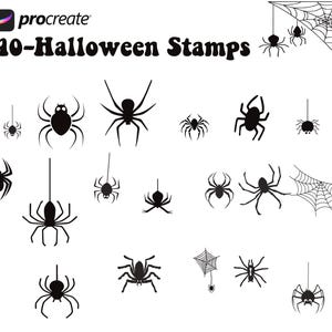 Procreate Cartoon Halloween Stamps (40 Stamps) for Easy Cartoon Web ...