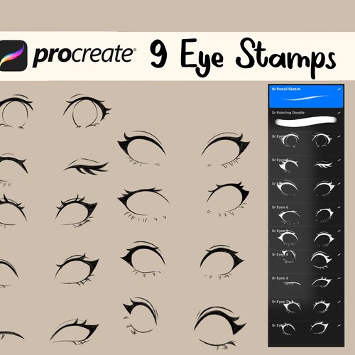 Eye Stamps for Procreate Easy Eyes - Etsy
