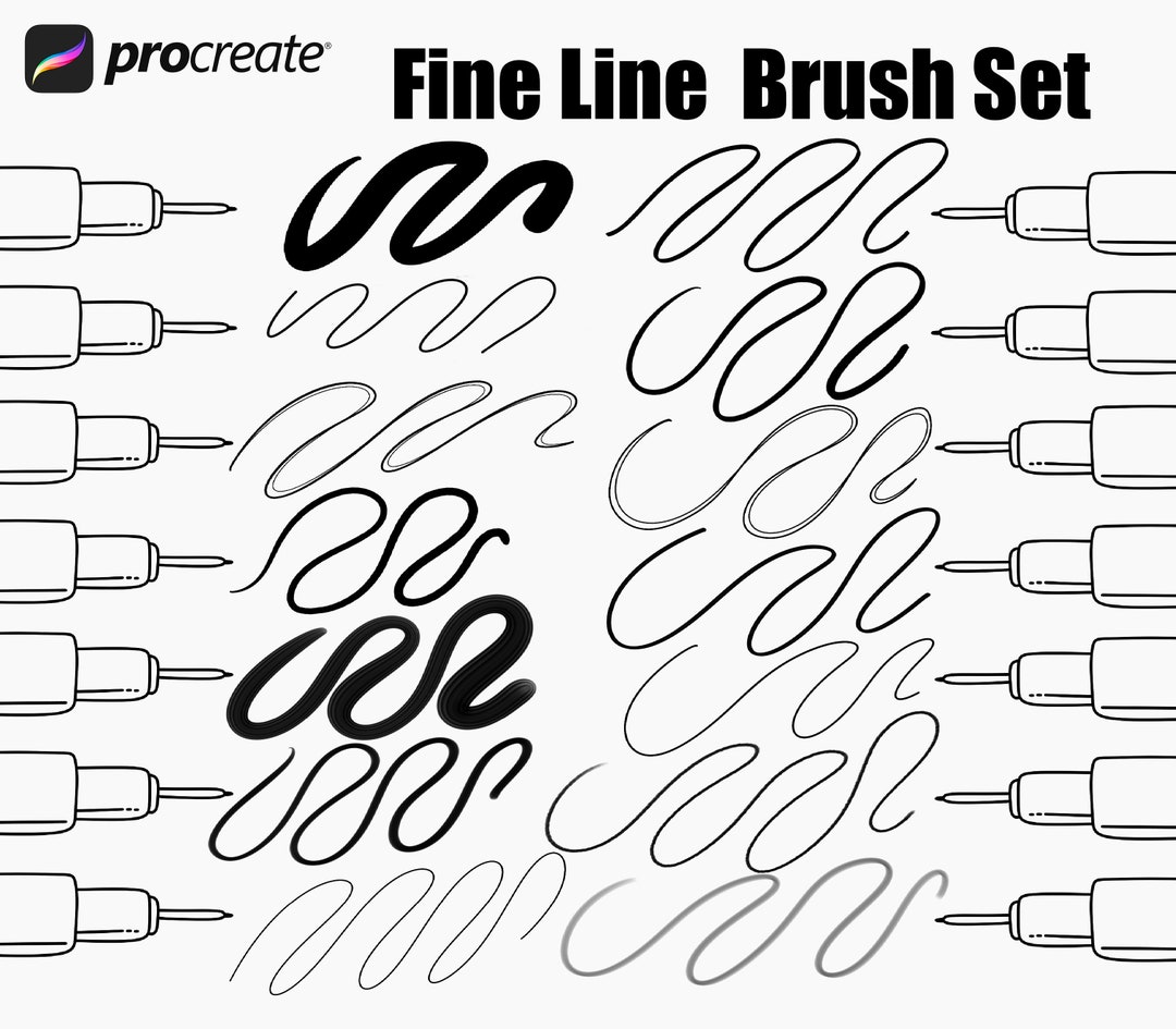 Fineline Procreate Brushes, Pen Brushes Procreate, Lineart Procreate ...