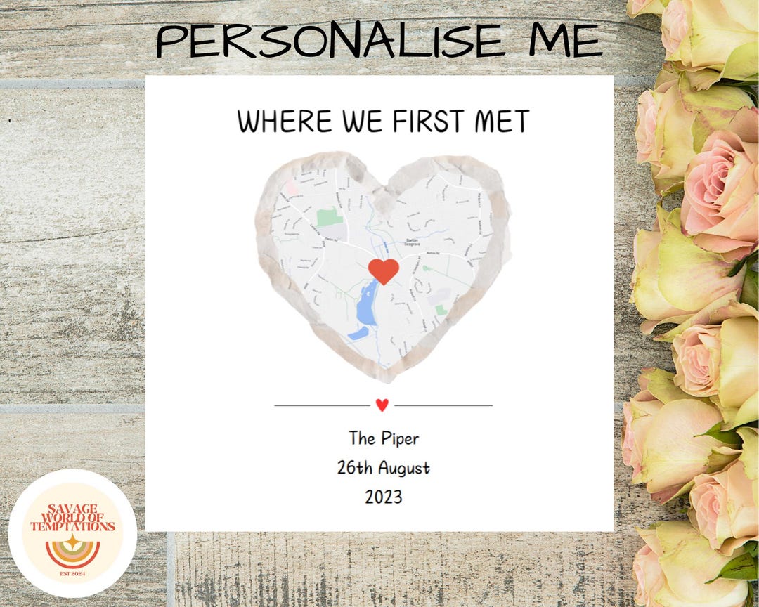 Where We First Met, Personalised, Personalised Soulmate, Gift for Him ...