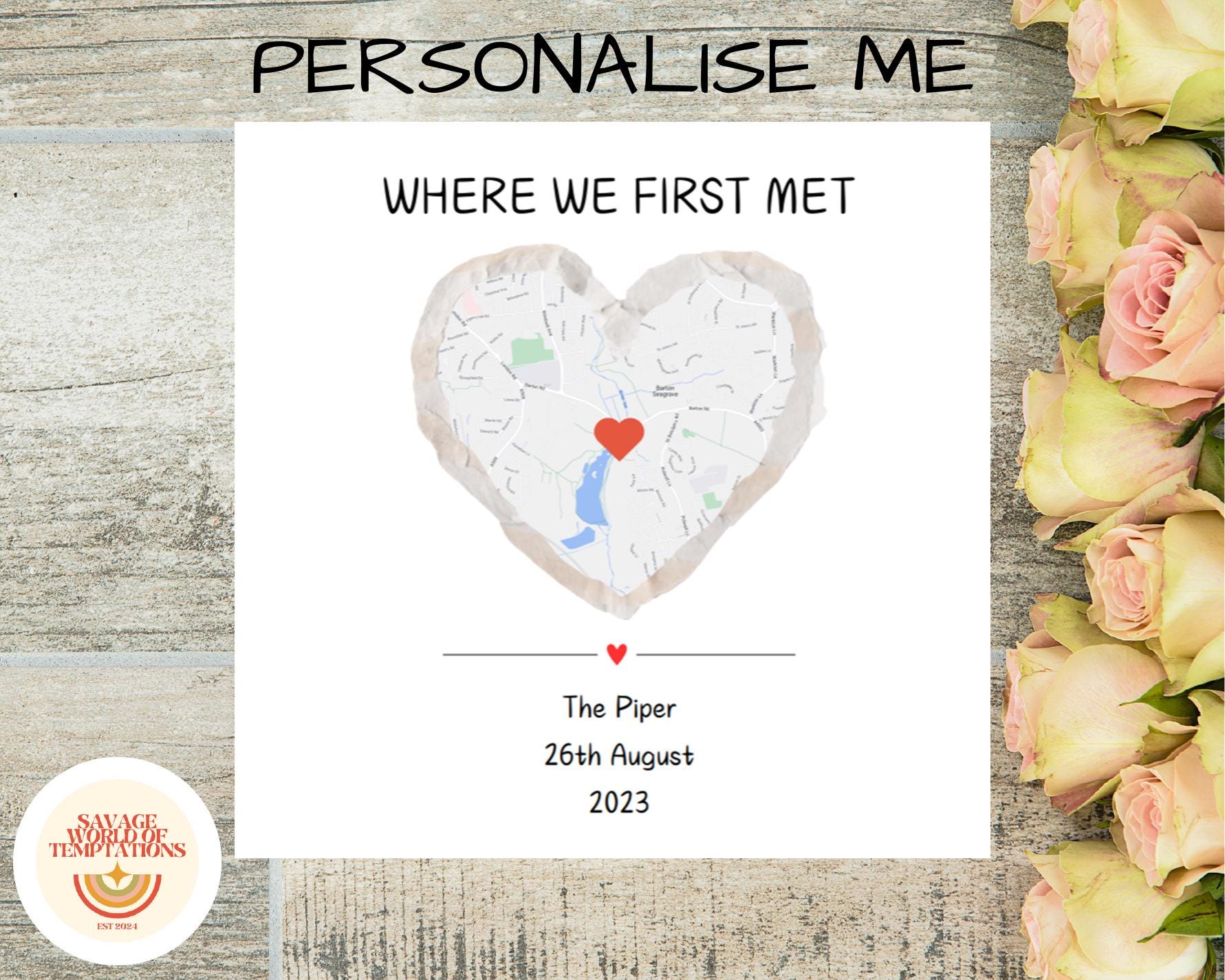 Where We First Met, Personalised, Personalised Soulmate, Gift for Him ...