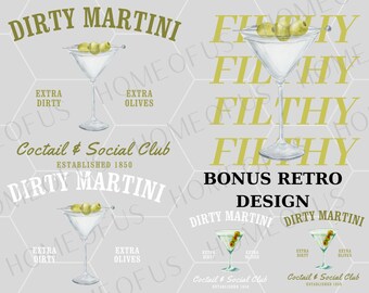 Dirty Martini Social Club SVG - Etsy