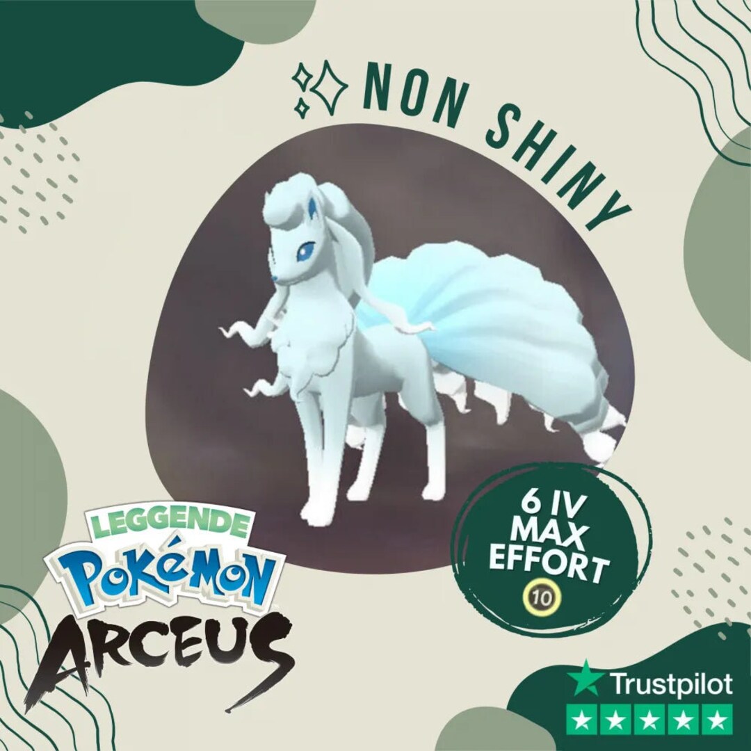 Ninetales Alolan Legends Pokémon Arceus 6 IV Max Effort Custom OT - Etsy