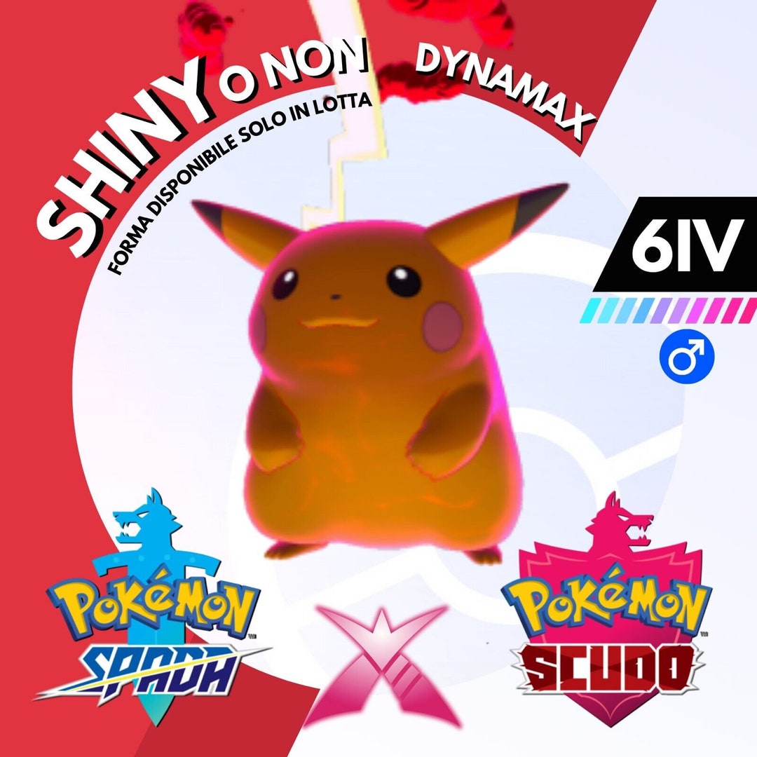 Pikachu Gigantamax Dynamax Shiny O Non 6 IV Pokemon Spada Scudo Sword ...