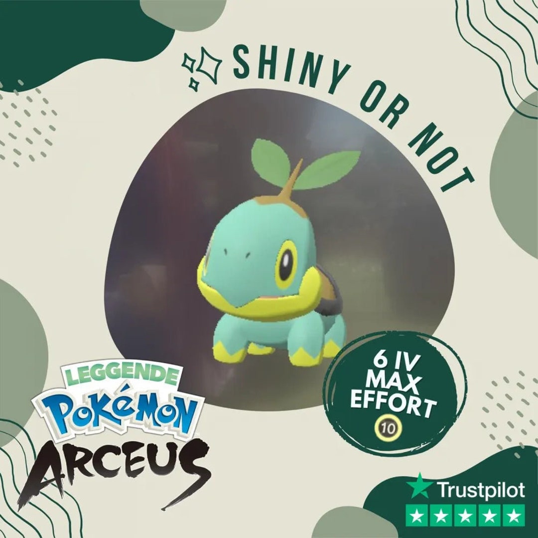 Turtwig Shiny Legends Pokémon Arceus 6 IV Max Effort Custom OT Leggende ...