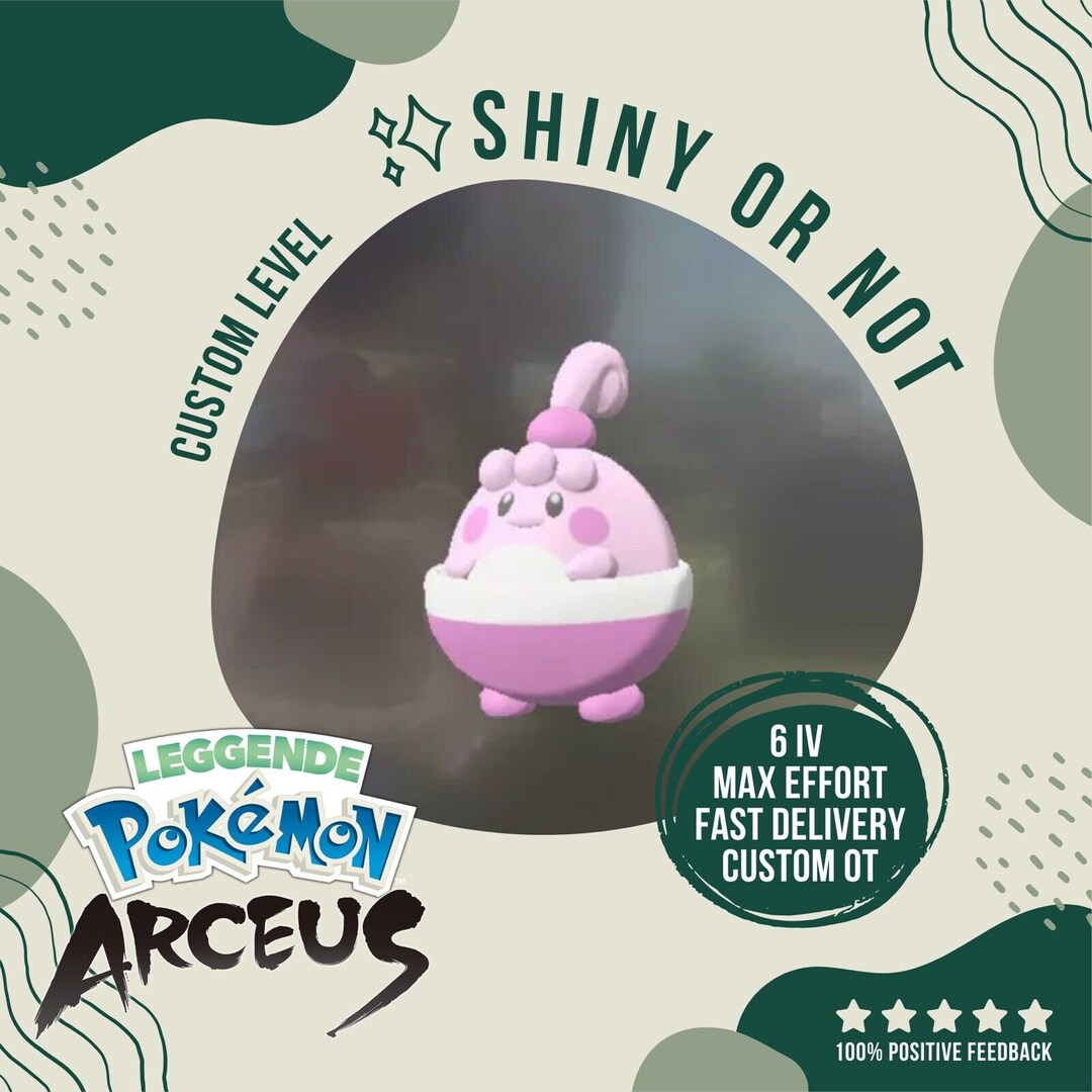 Happiny Shiny Legends Pokémon Arceus 6 IV Max Effort Custom OT Level ...