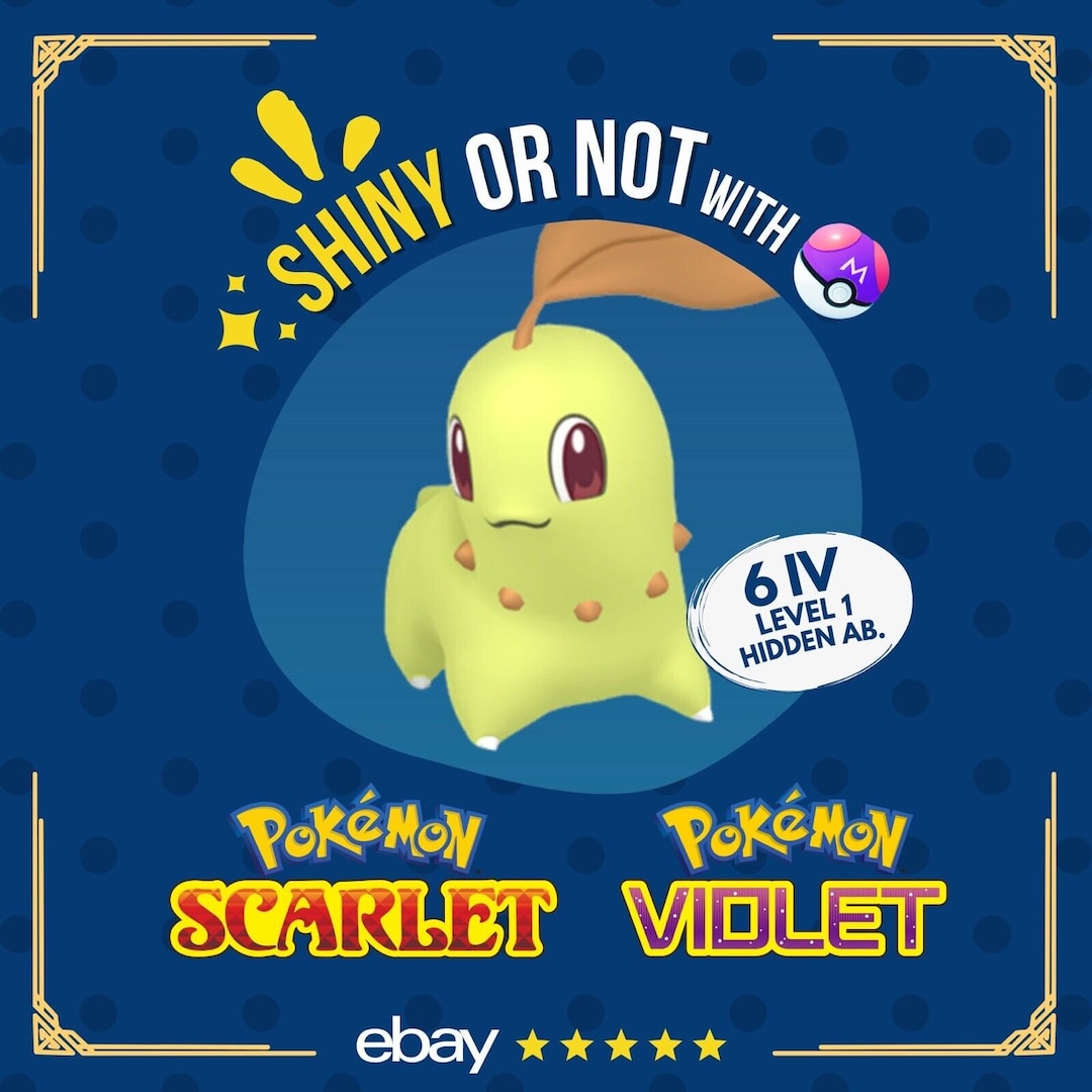 Chikorit Shiny or Non 6 IV Customizable Nature Level OT Pokémon Scarlet ...