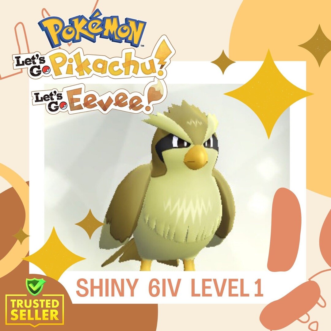 Pidgey Shiny Pokémon Lets Go Pikachu Eevee Battle 6 IV Competitive EV - Etsy
