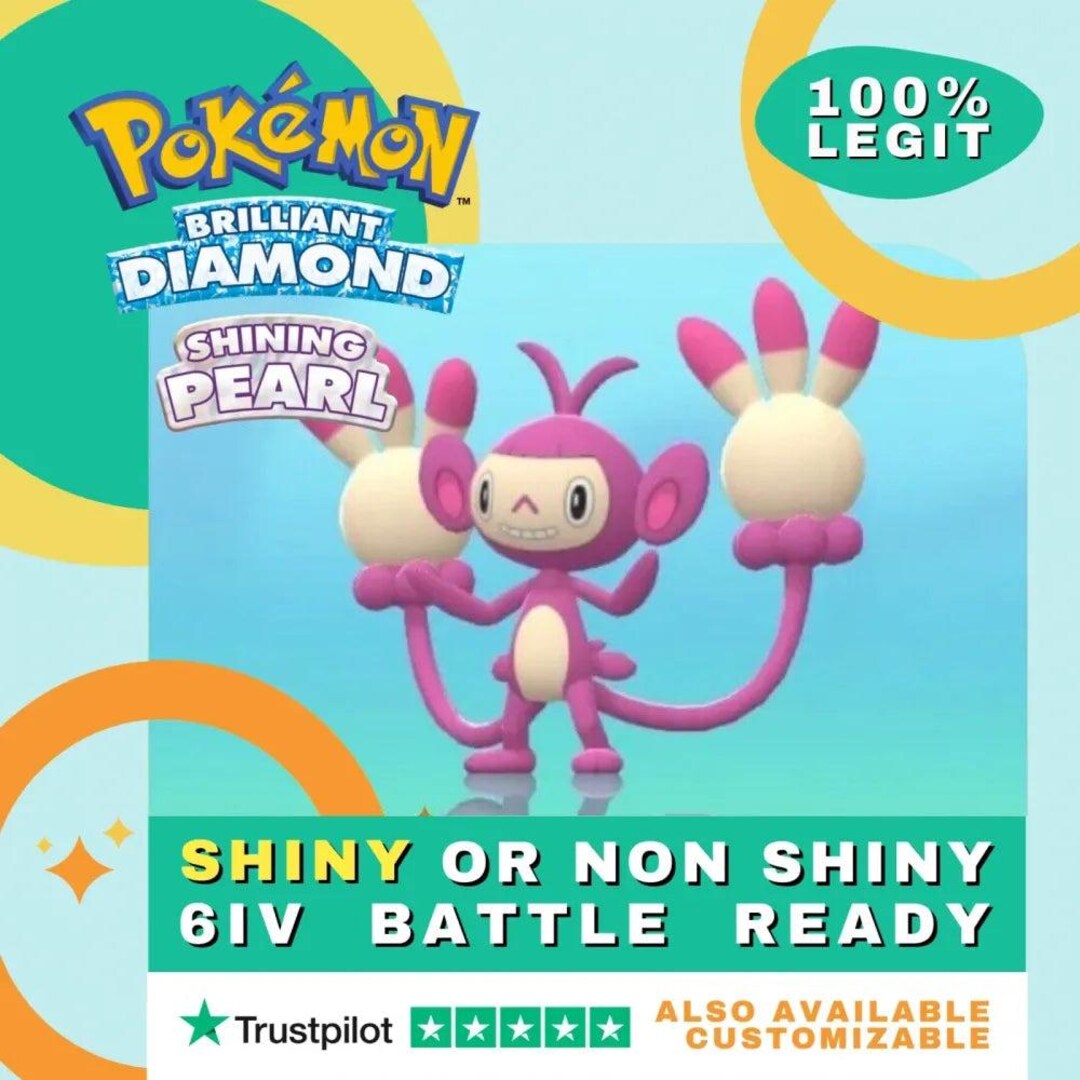 Ambipom Shiny or Non Shiny Pokémon Brilliant Diamond Shining Pearl ...