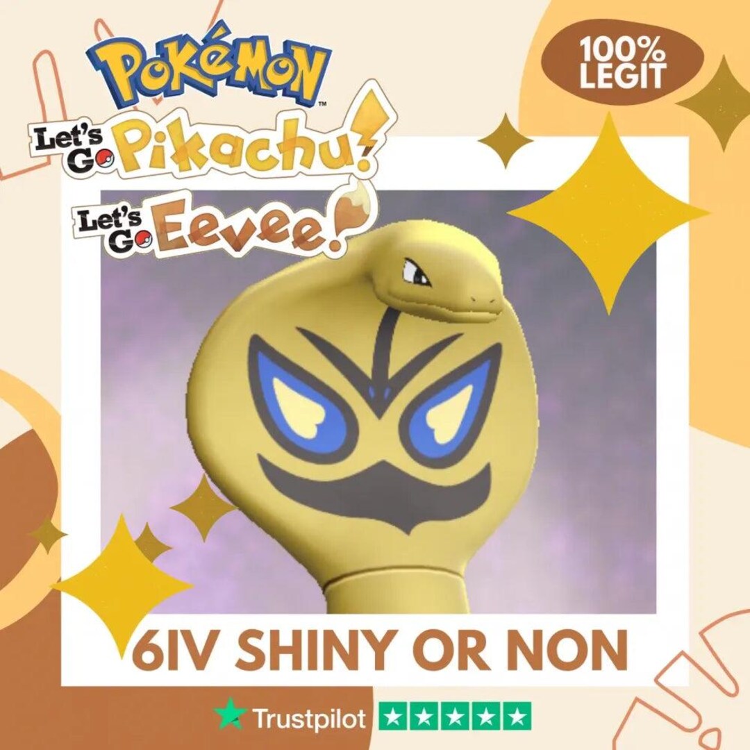 Arbok Shiny or Non Shiny Pokémon Let's Go Pikachu Eevee Level 100 ...