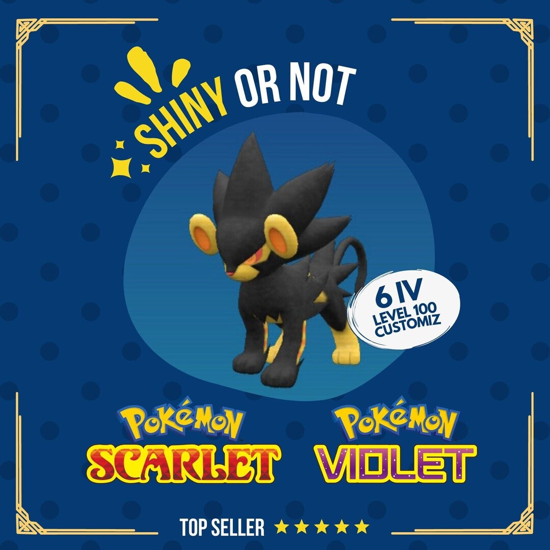 Luxray Shiny or Non 6 IV Competitive Customizable Pokémon Scarlet ...
