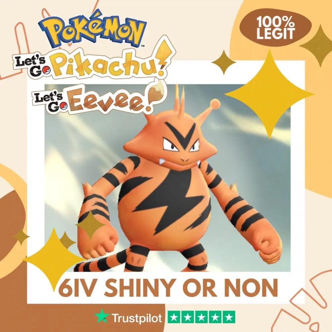Electabuzz Shiny or Non Shiny Pokémon Let's Go Pikachu Eevee Level 100 ...
