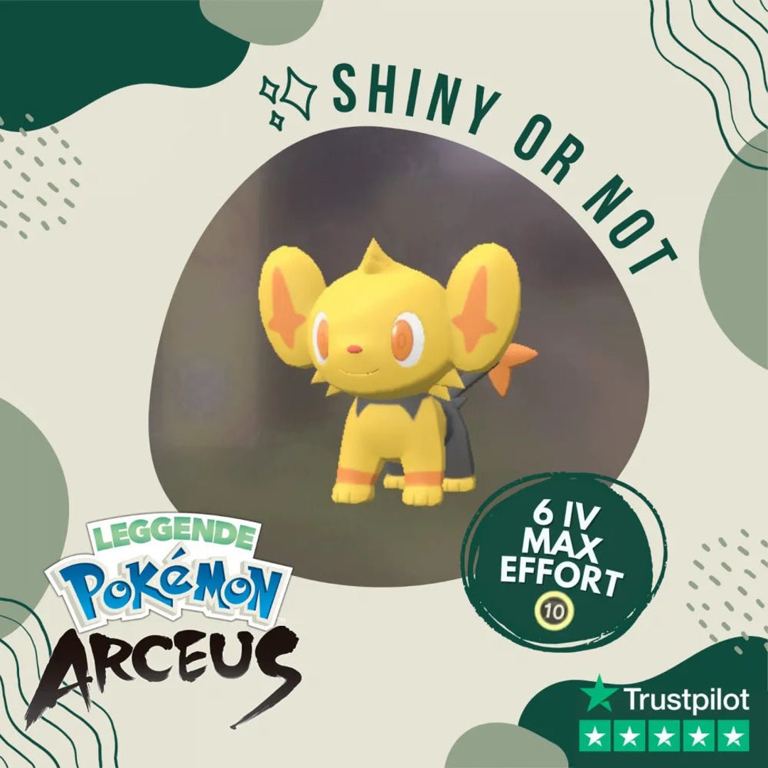 Shinx Shiny Legends Pokémon Arceus 6 IV Max Effort Custom OT Leggende ...