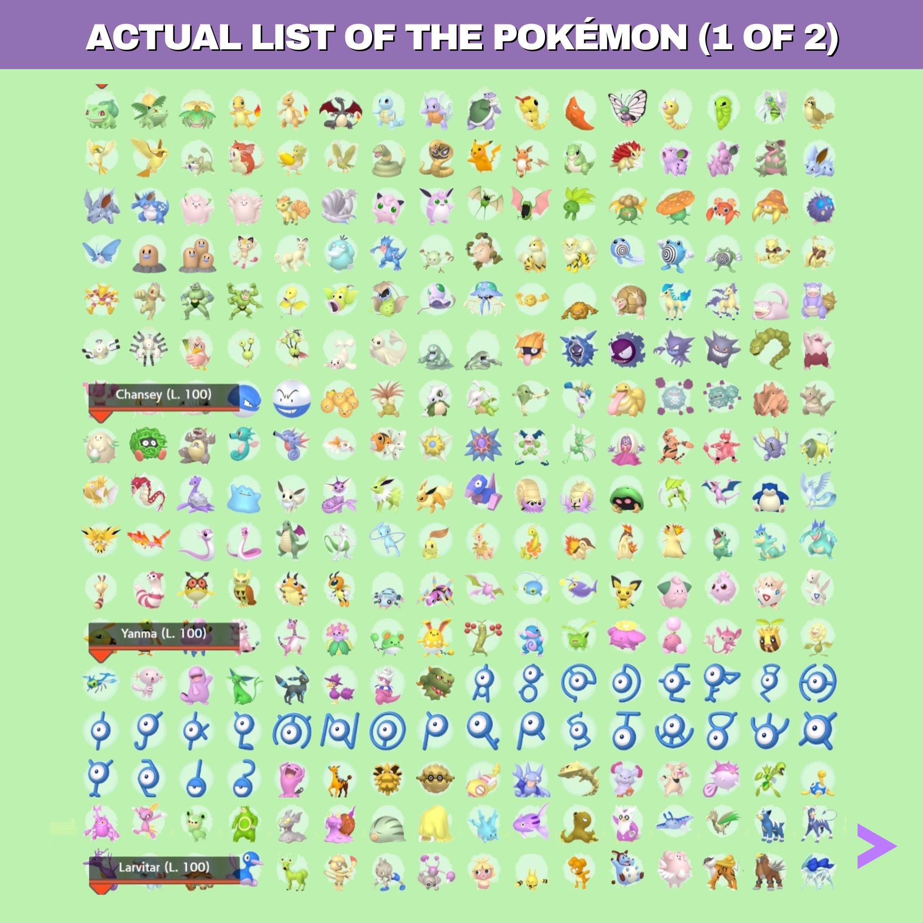 Pokemon Diamond Pokedex