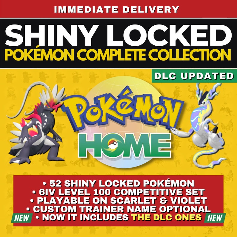 Pokémon HOME Shiny Locked Complete Collection Bundle Scarlet Violet ...