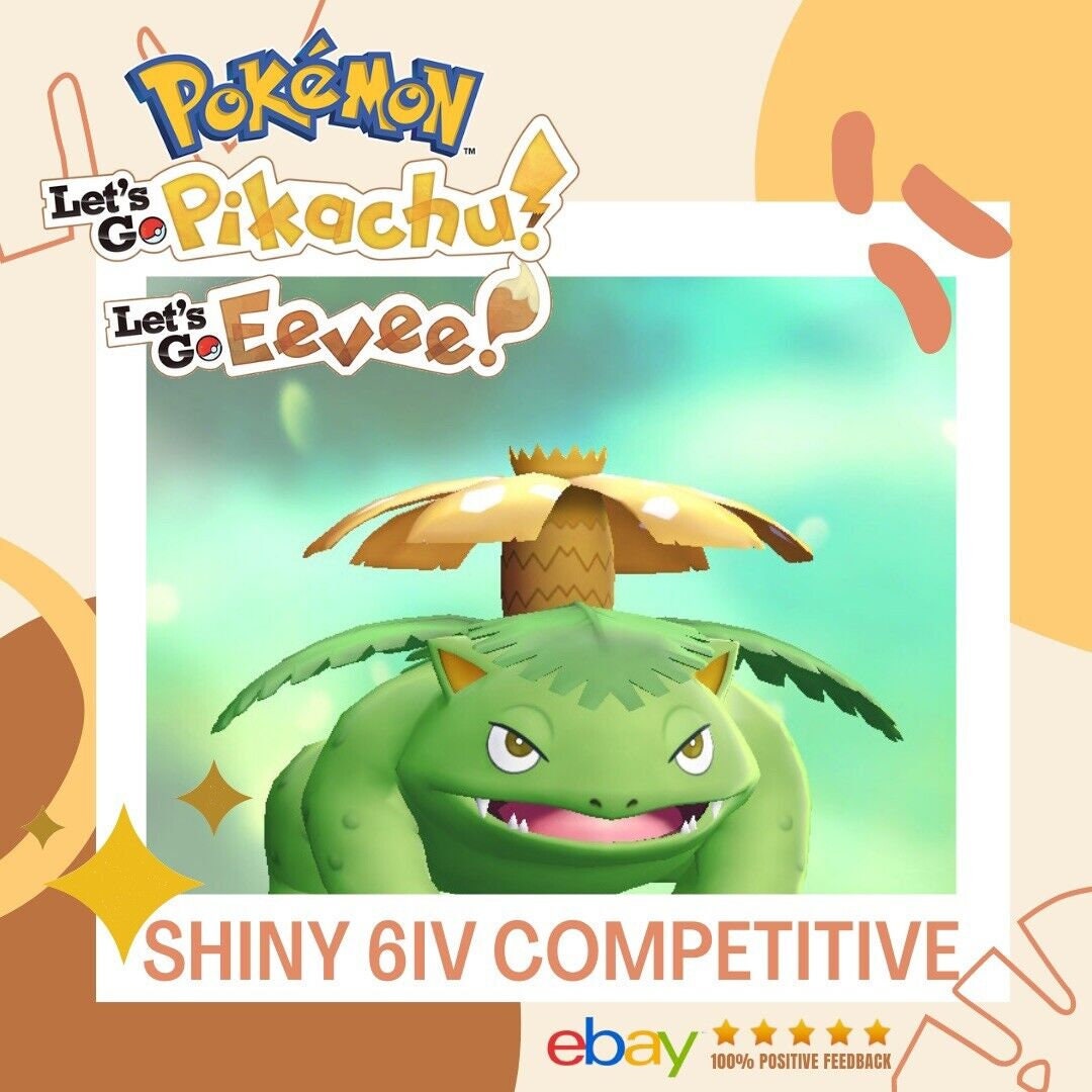 Venusaur Shiny Pokémon Lets Go Pikachu Eevee Battle Ready 6 Iv ...