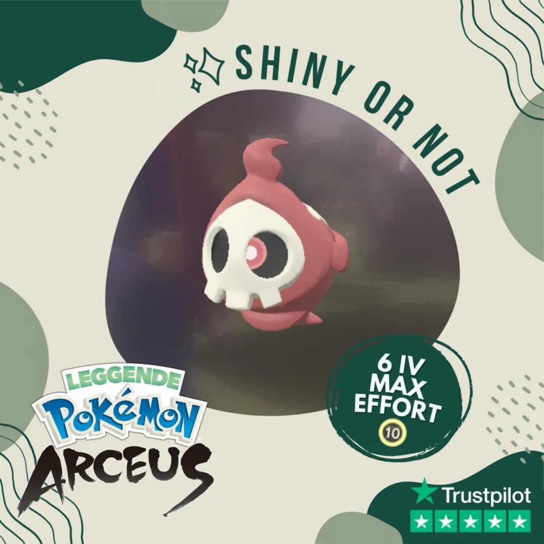 Duskull Shiny Legends Pokémon Arceus 6 IV Max Effort Custom OT Leggende ...