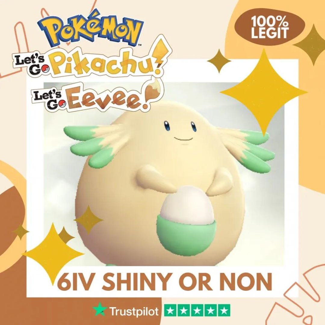 Chansey Shiny or Non Shiny Pokémon Let's Go Pikachu Eevee Level 100 ...