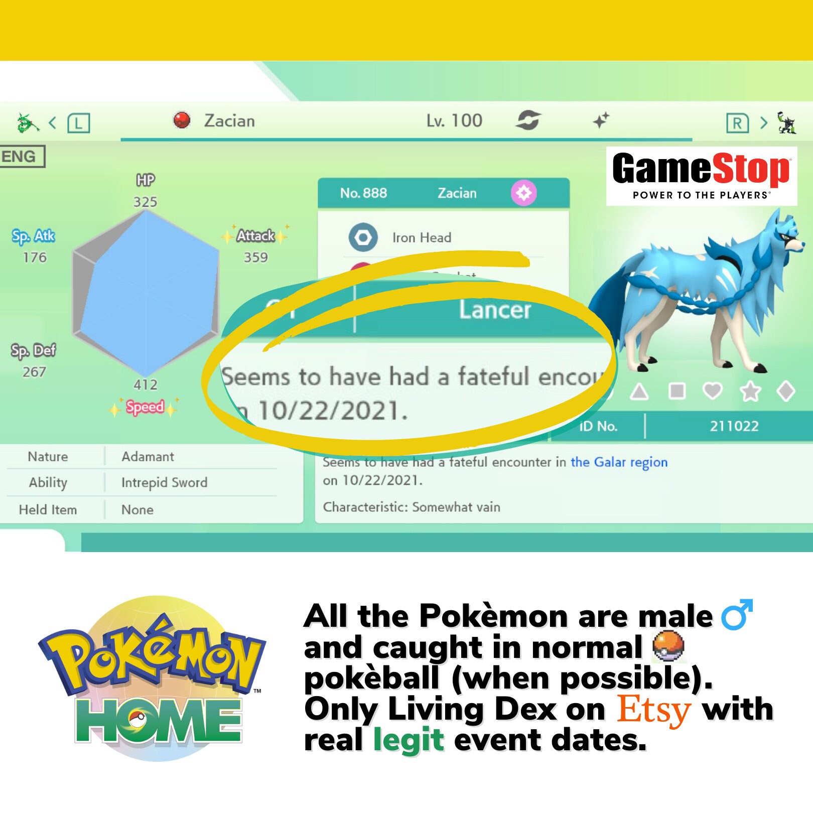 Pokémon HOME Shiny Living Dex 1300 Legit Pokedex OT Custom Complete ...