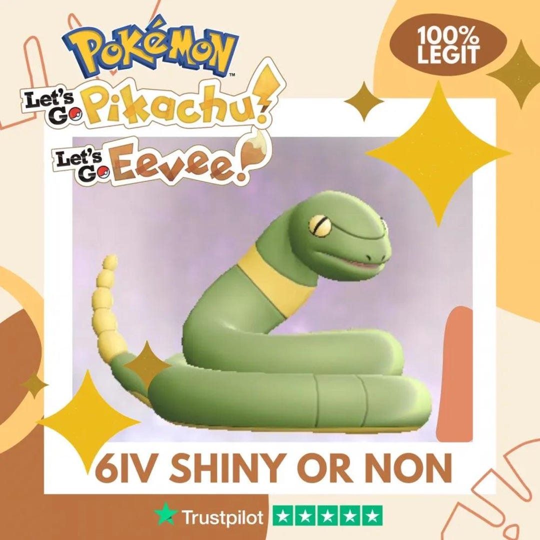 Ekans Shiny or Non Shiny Pokémon Let's Go Pikachu Eevee Level 1 Legit 6 ...