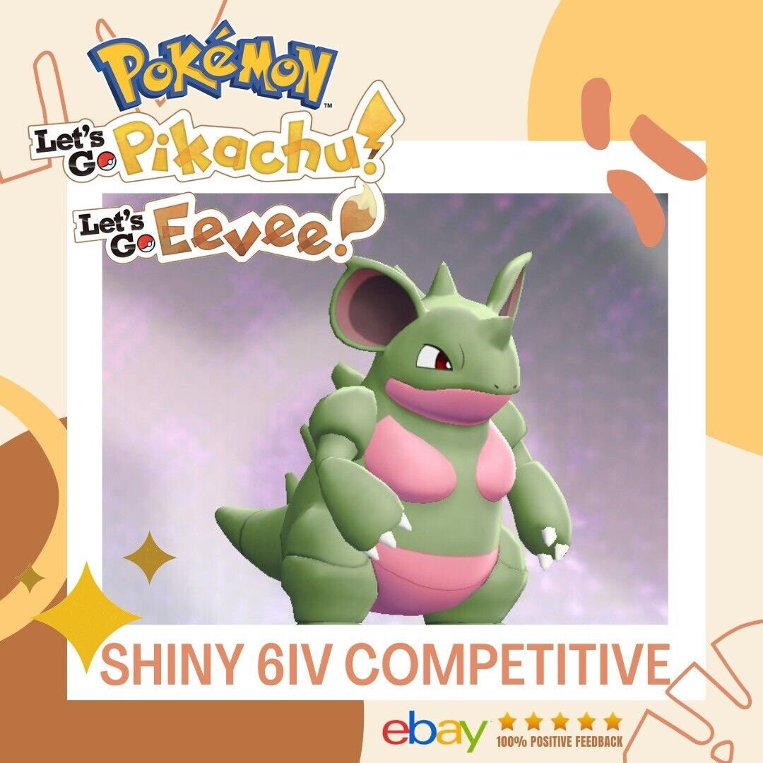 Nidoqueen Shiny Pokémon Lets Go Pikachu Eevee Battle Ready 6 IV ...