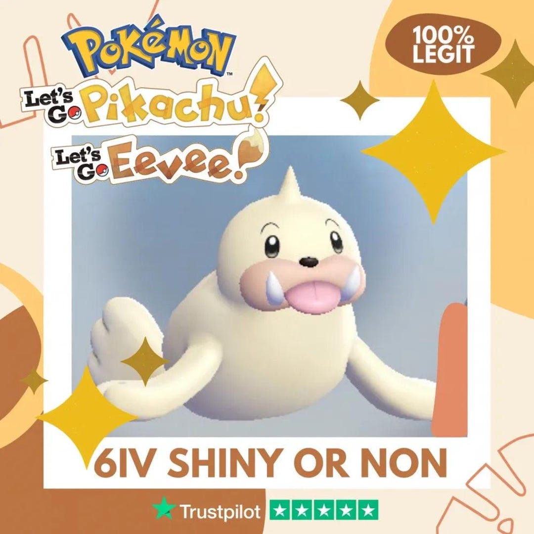Seel Shiny or Non Shiny Pokémon Let's Go Pikachu Eevee Level 1 Legit 6 ...