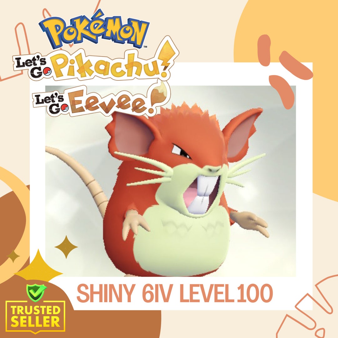 Raticate Kanto Shiny Pokémon Lets Go Pikachu Eevee Battle 6 IV ...