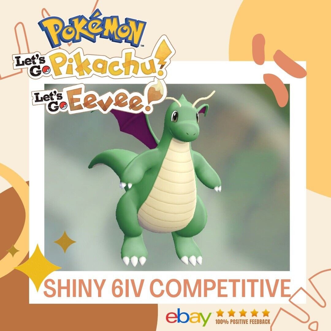Dragonite Shiny Pokémon Lets Go Pikachu Eevee Battle Ready 6 IV ...