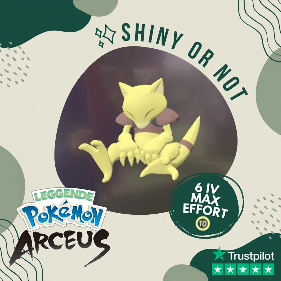Abra Shiny Legends Pokémon Arceus 6 IV Max Effort Custom OT Leggende - Etsy
