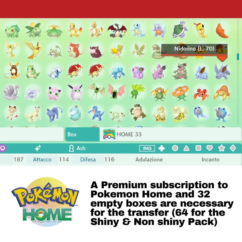 Pokémon Home Shiny Living Dex Generation 1-7 From Bulbasaur to Zeraora ...