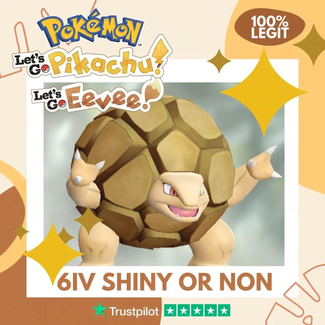 Golem Kanto Shiny or Non Shiny Pokémon Let's Go Pikachu Eevee Level 100 ...