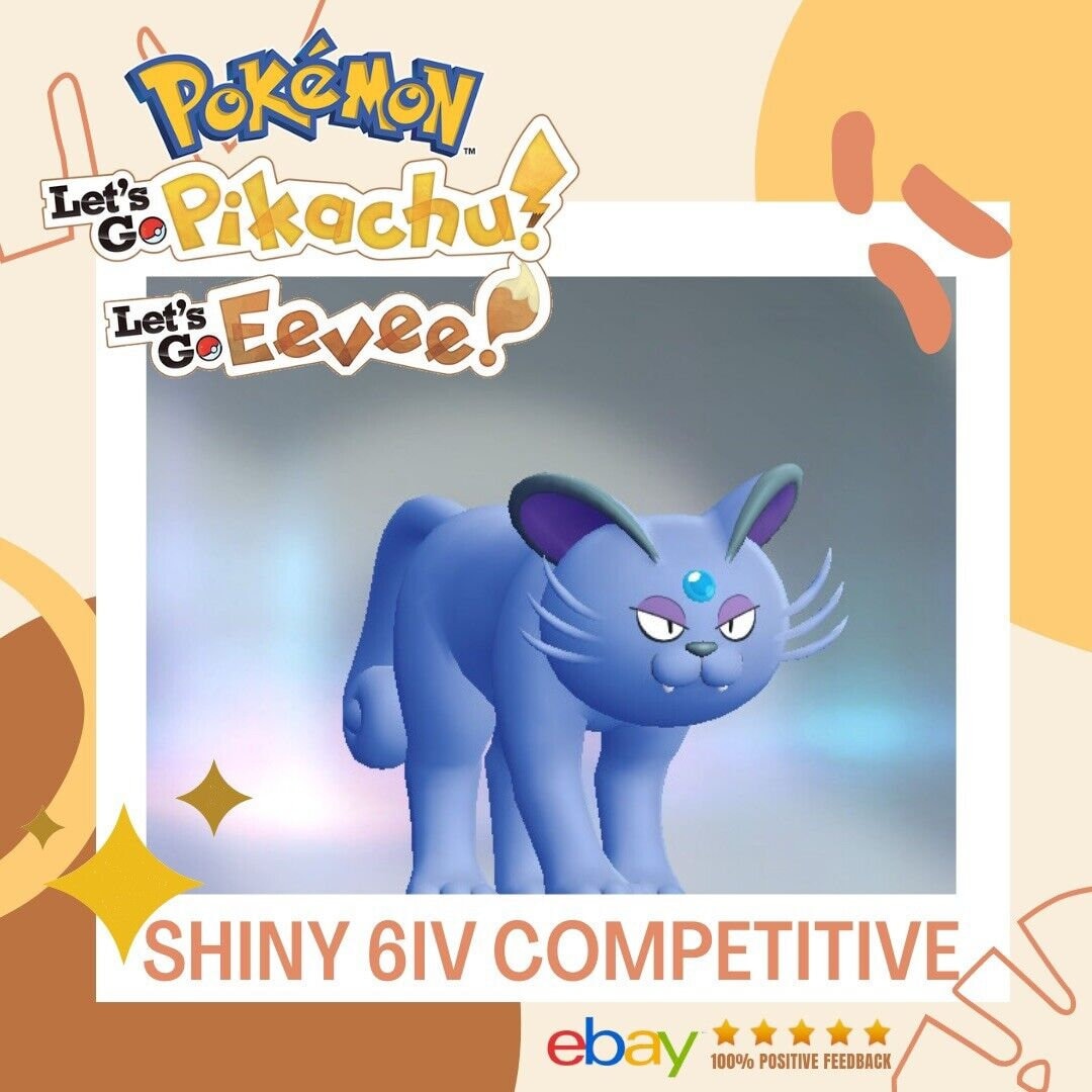 Persian Alolan Shiny Pokémon Lets Go Pikachu Eevee Battle 6 IV ...