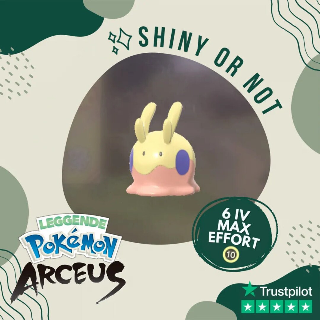 Goomy Shiny Legends Pokémon Arceus 6 IV Max Effort Custom OT Leggende ...