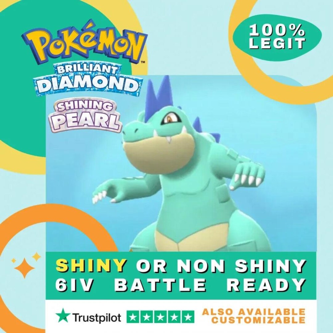 Feraligatr Shiny or Non Shiny Pokémon Brilliant Diamond Shining Pearl ...