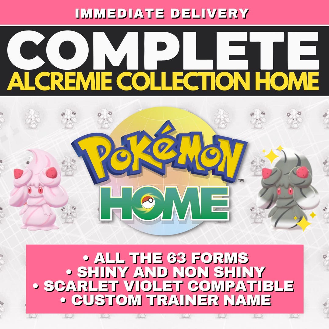All Alcremie Pokémon HOME Complete Collection All the 63 Forms Shiny ...
