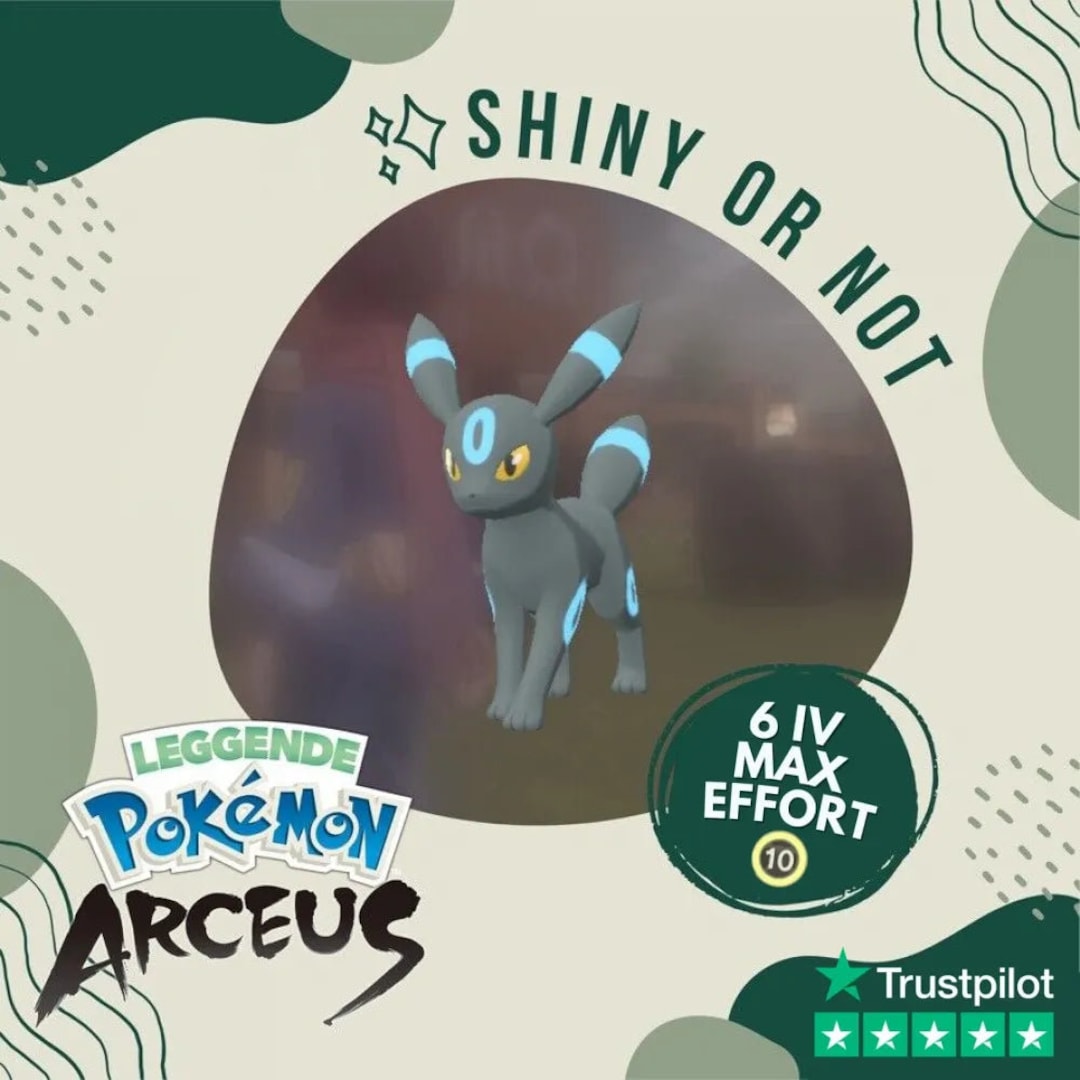 Umbreon Shiny Legends Pokémon Arceus 6 IV Max Effort Alpha Leggende ...