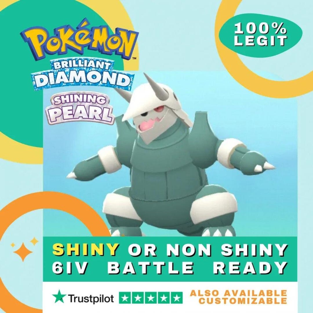 Aggron Shiny or Non Shiny Pokémon Brilliant Diamond Shining Pearl ...