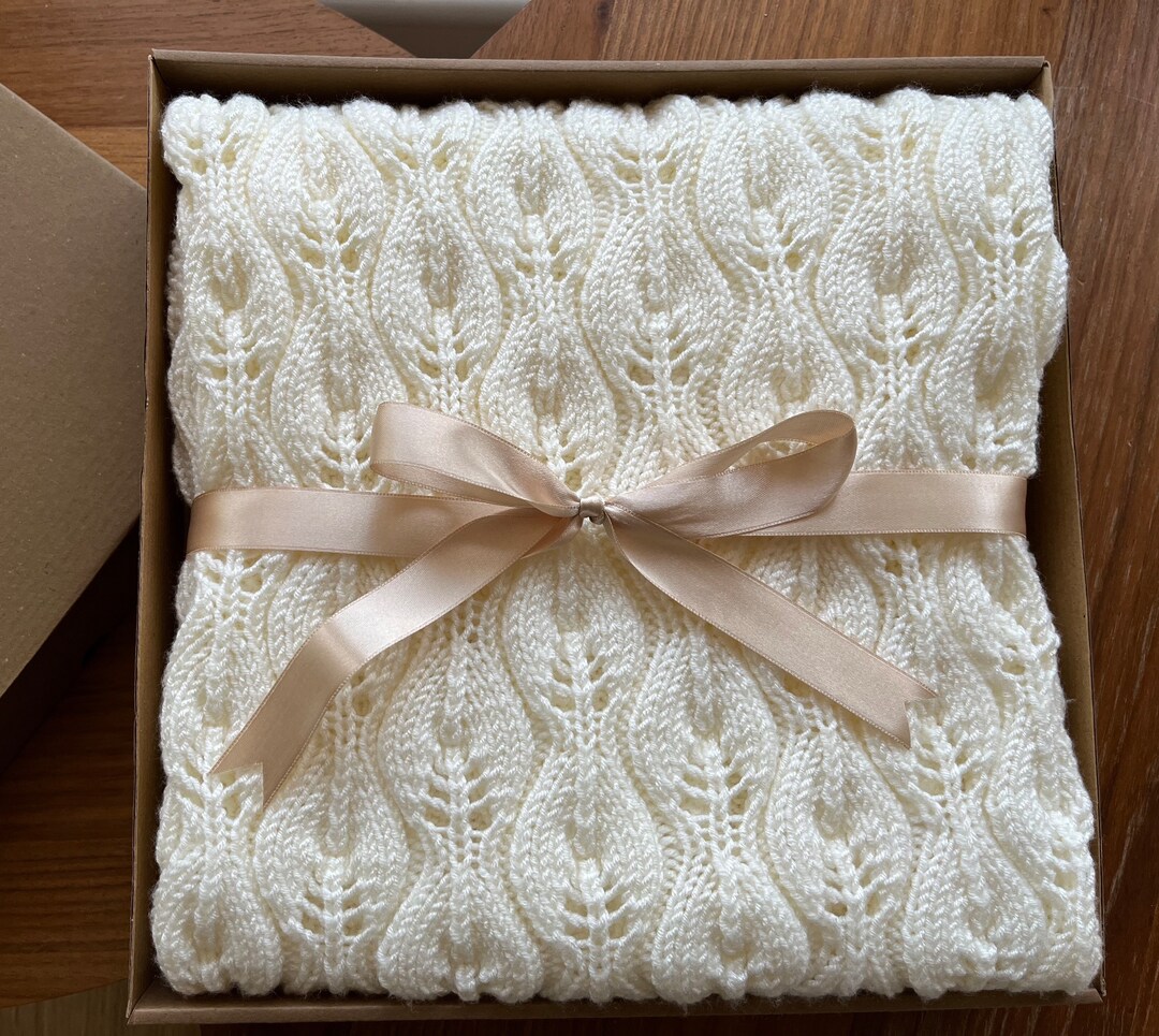 Hand-knitted Baby Blanket, Handmade Baby Blanket, Heirloom Baby Blanket ...