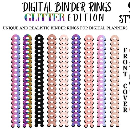 Digital Binder Rings Metallic Realistic Digital Planner Binder - Etsy