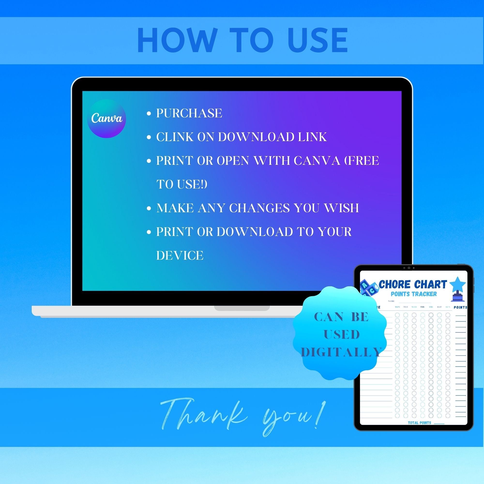 Chore Chart Points Tracker for Kids - Etsy