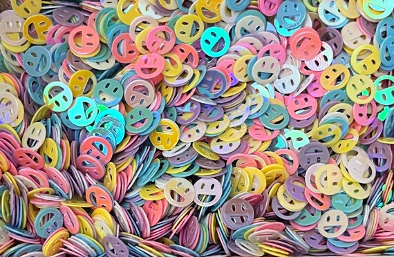Iridescent Pastel Smiley Face Confetti | Etsy