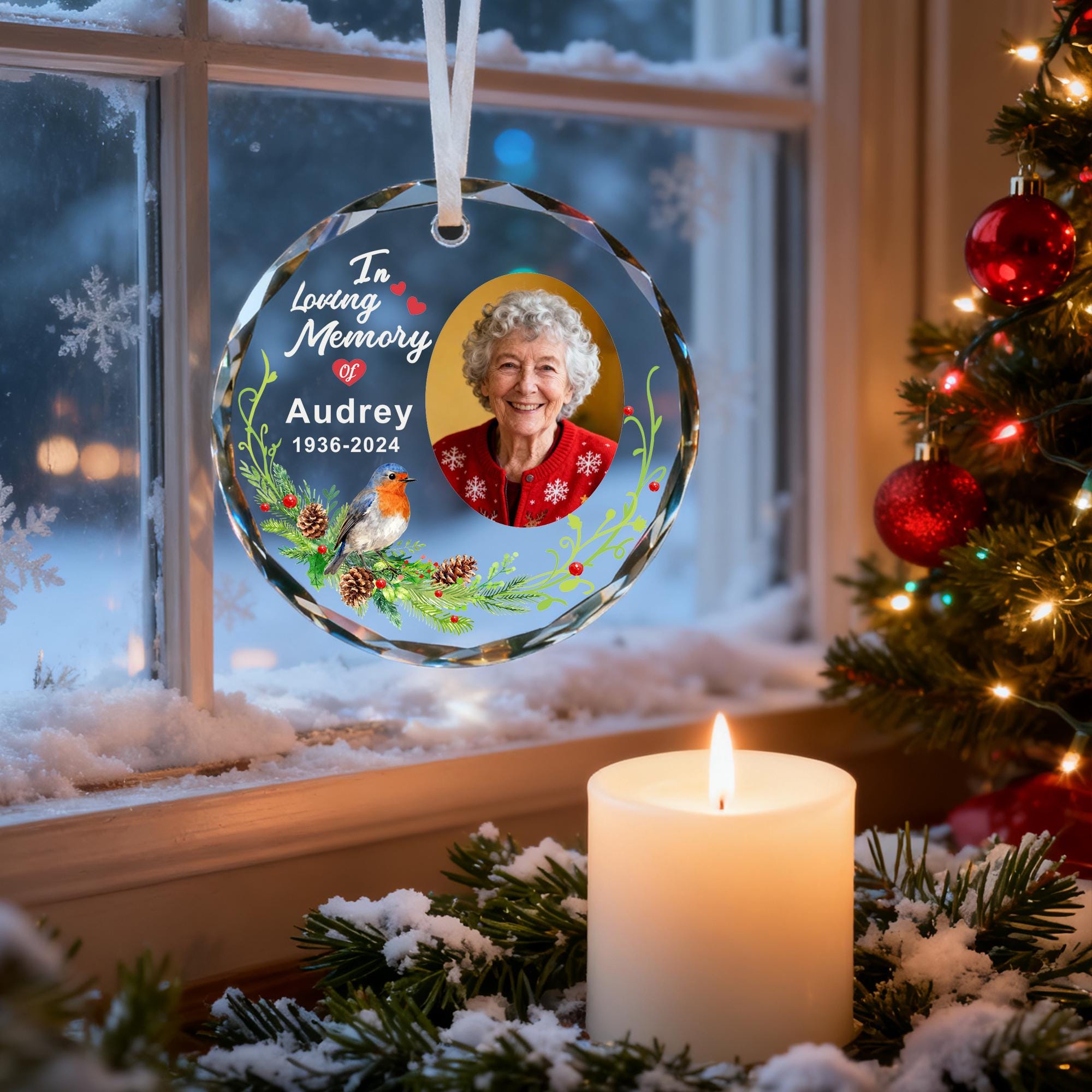 Personalised Memorial Christmas Bauble, Christmas Baubles Ornaments ...